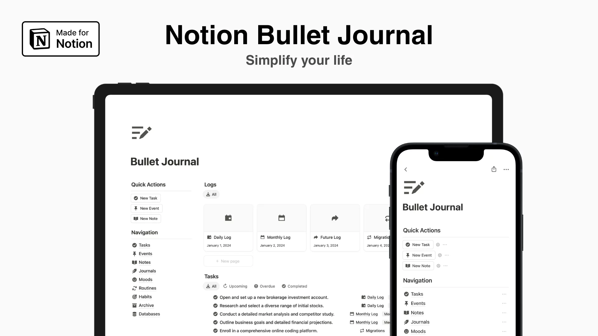 Notion Bullet Journal - Personal Template